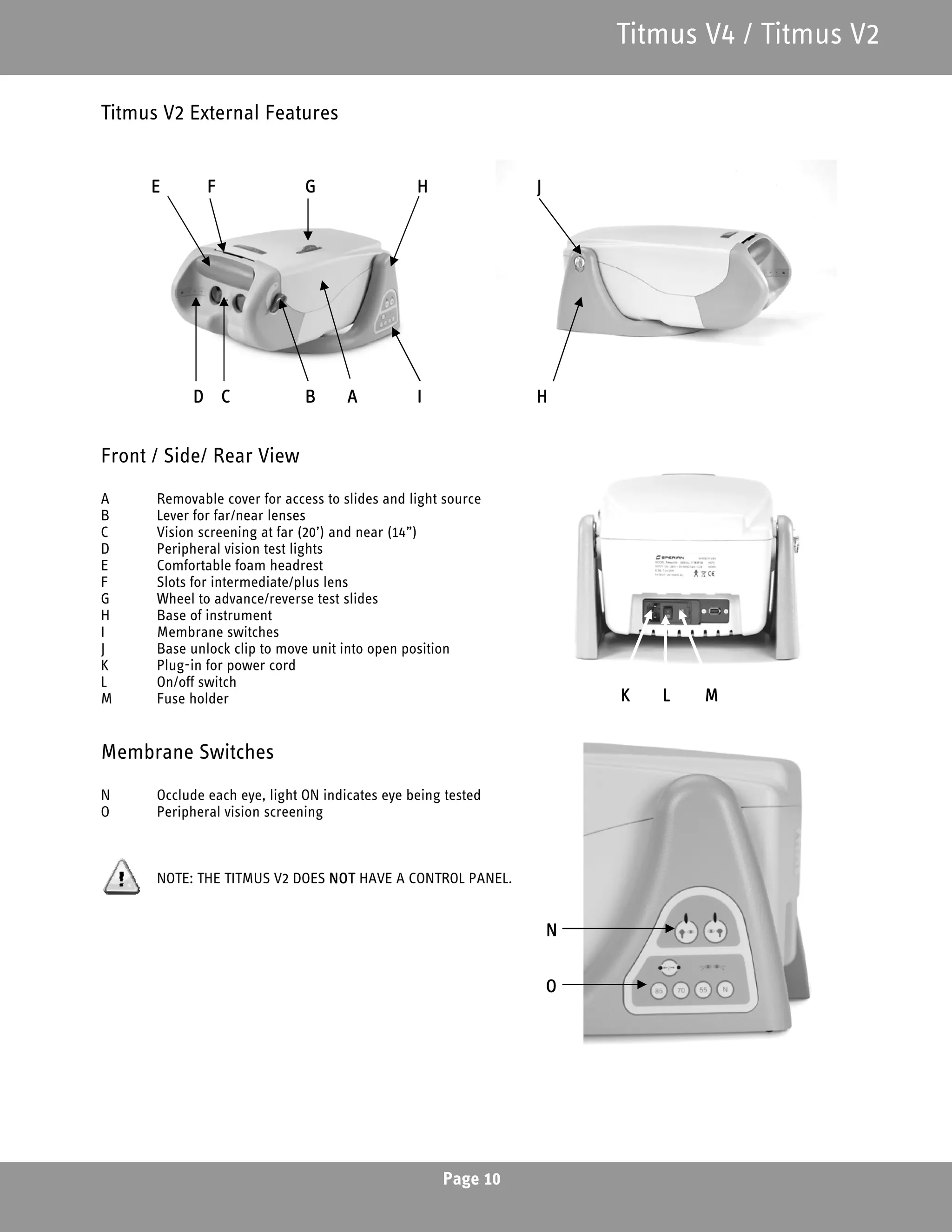 Titmus V4 vision screener user manual | PDF