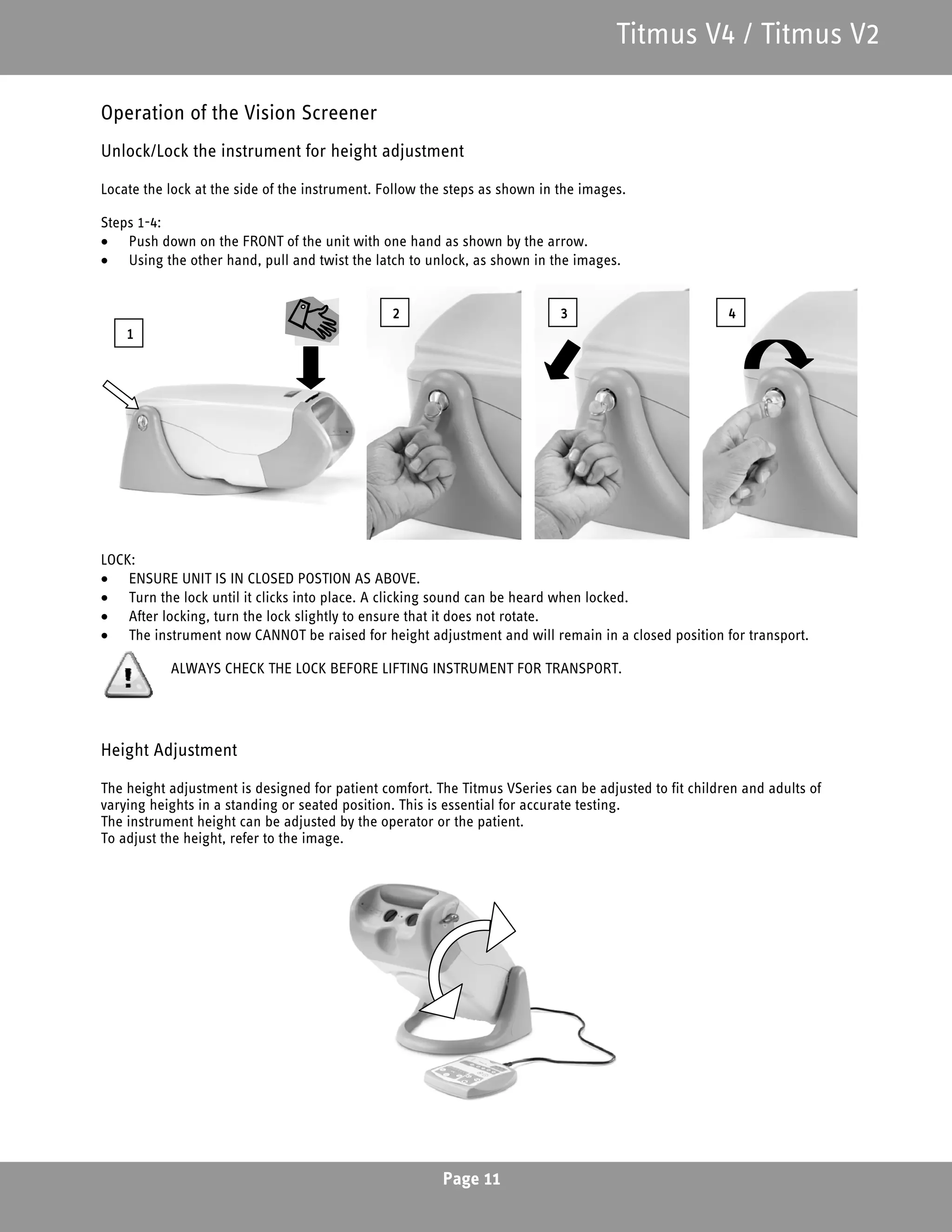 Titmus V4 vision screener user manual | PDF