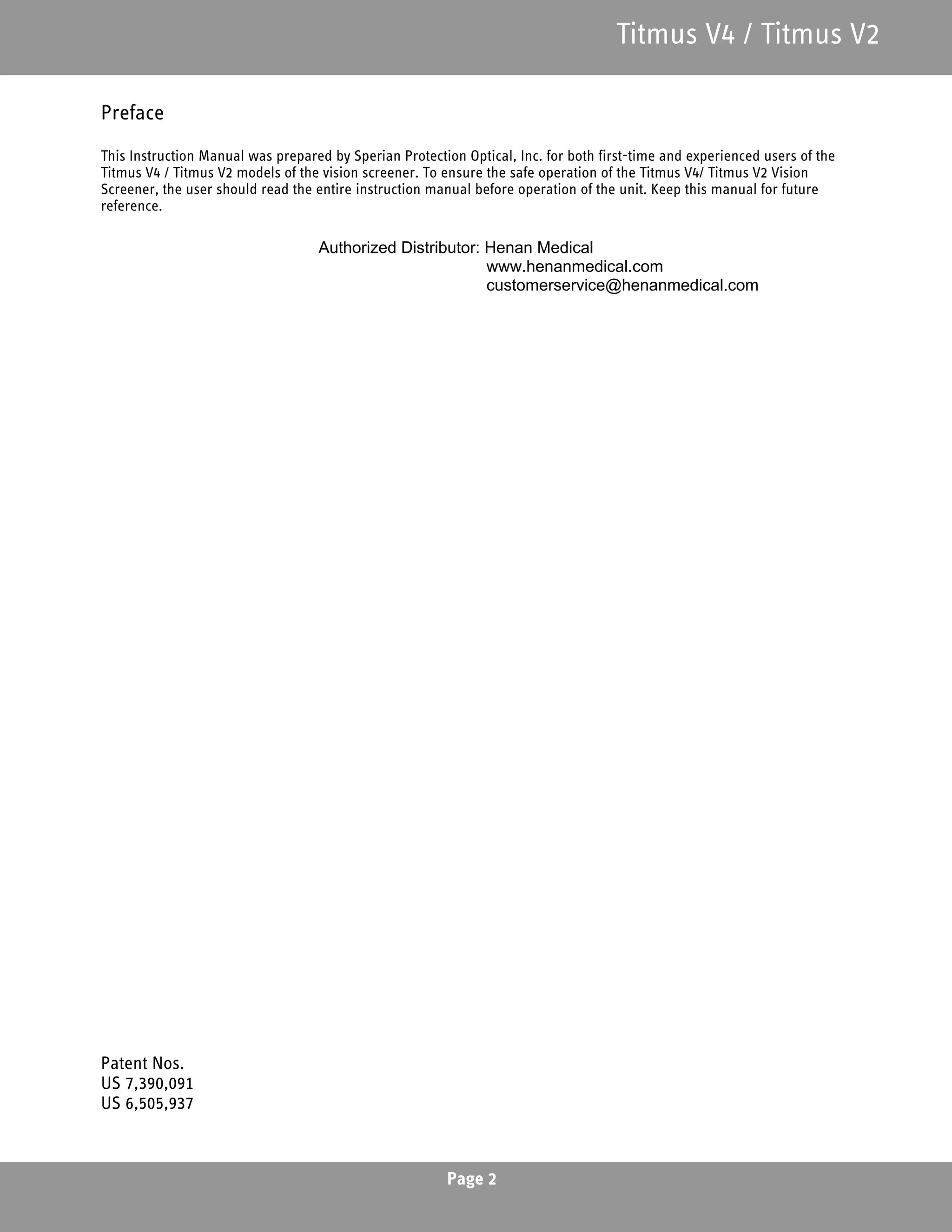 Titmus V4 vision screener user manual | PDF