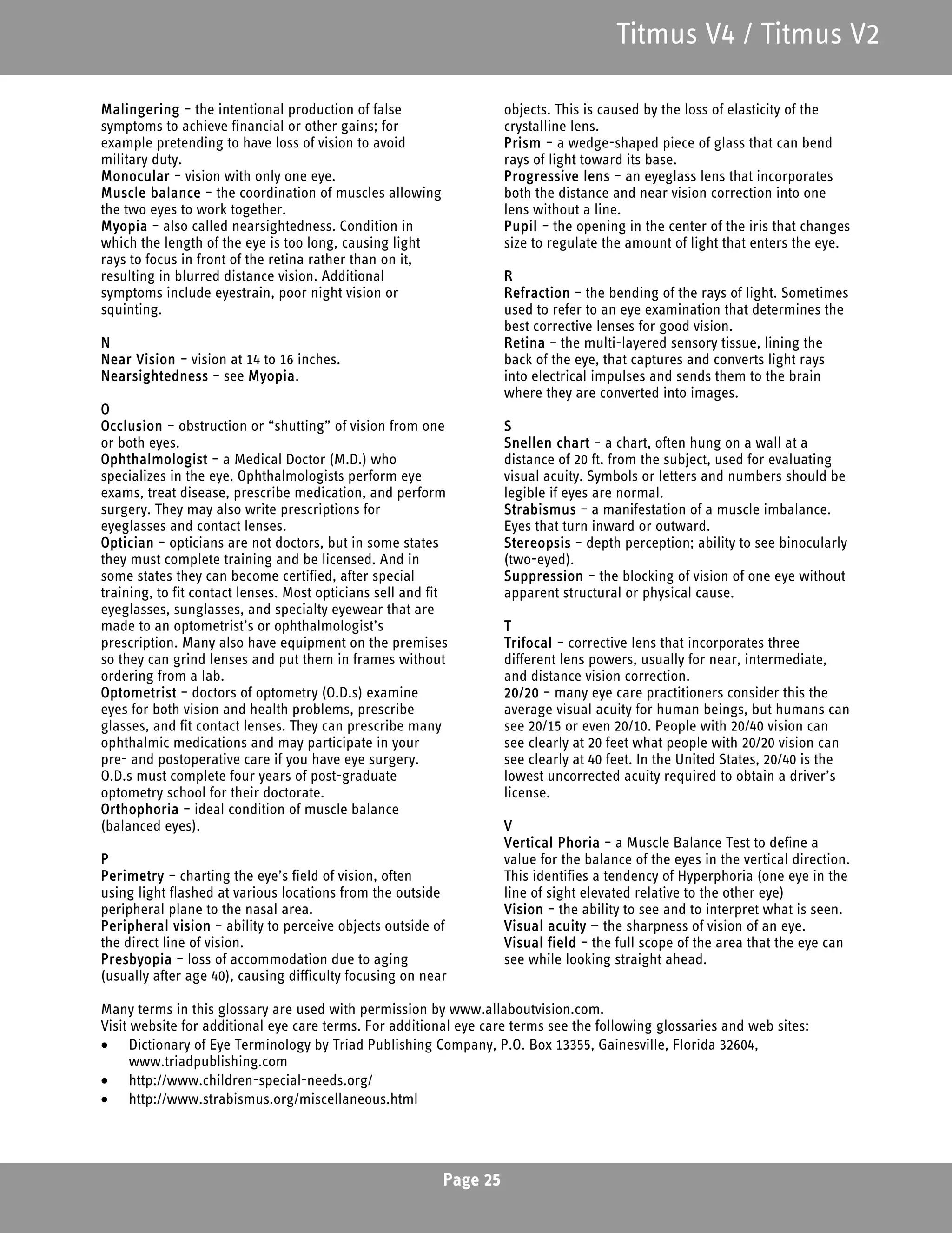 Titmus V4 vision screener user manual | PDF