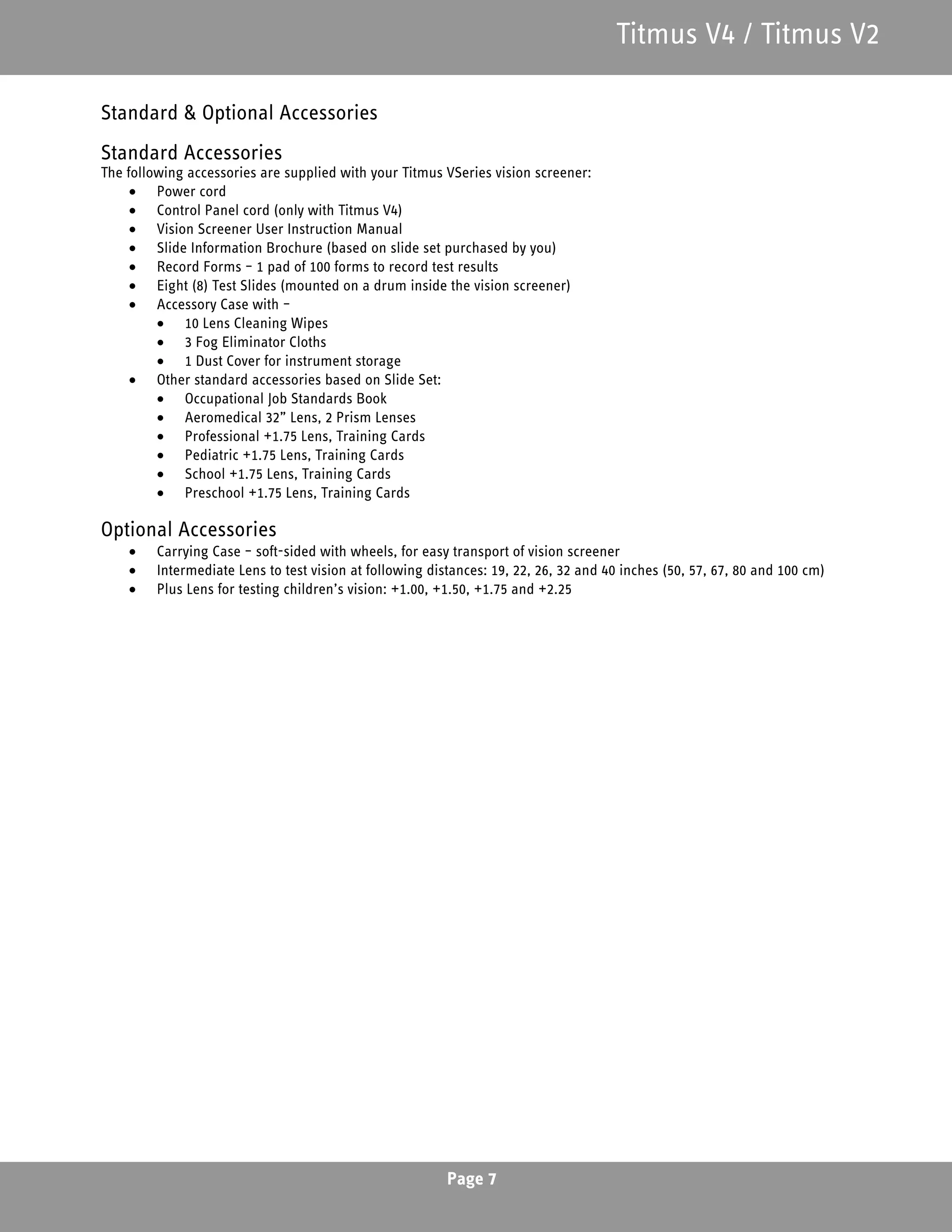 Titmus V4 vision screener user manual | PDF