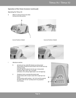 Titmus V4 vision screener user manual | PDF