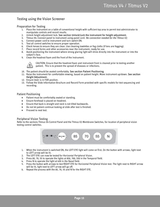 Titmus V4 vision screener user manual | PDF