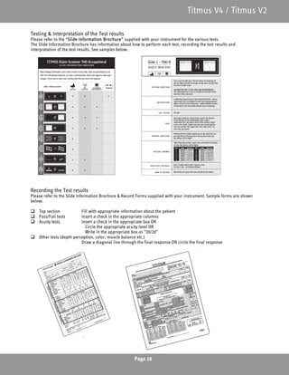 Titmus V4 vision screener user manual | PDF
