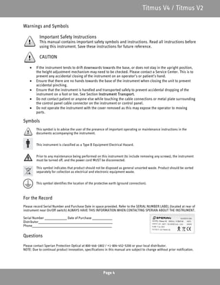 Titmus V4 vision screener user manual | PDF