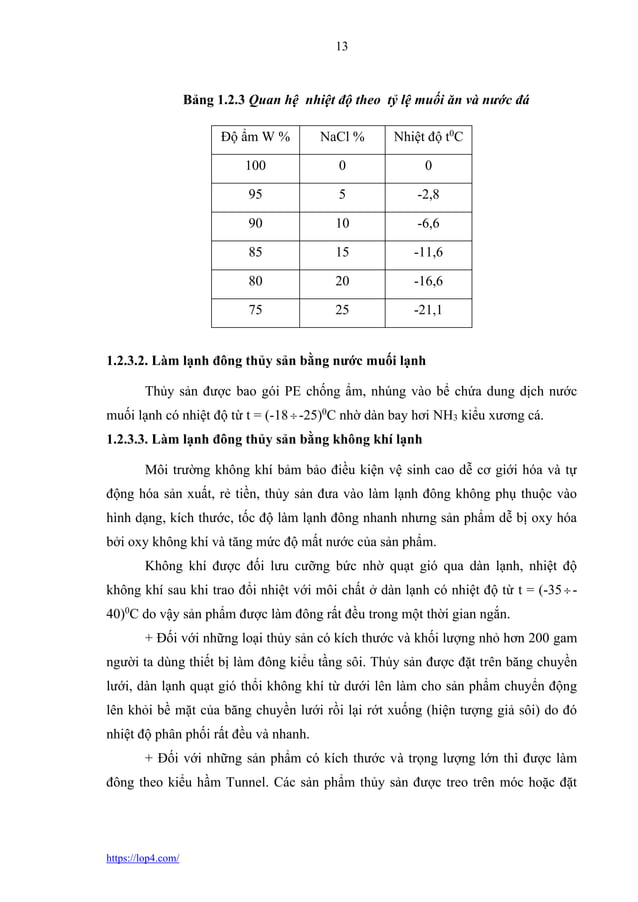 Đề tài Tính toán thiết kế hệ thống lạnh cấp đông cho phân xưởng chế biến thủy sản xuất khẩu Đại ...