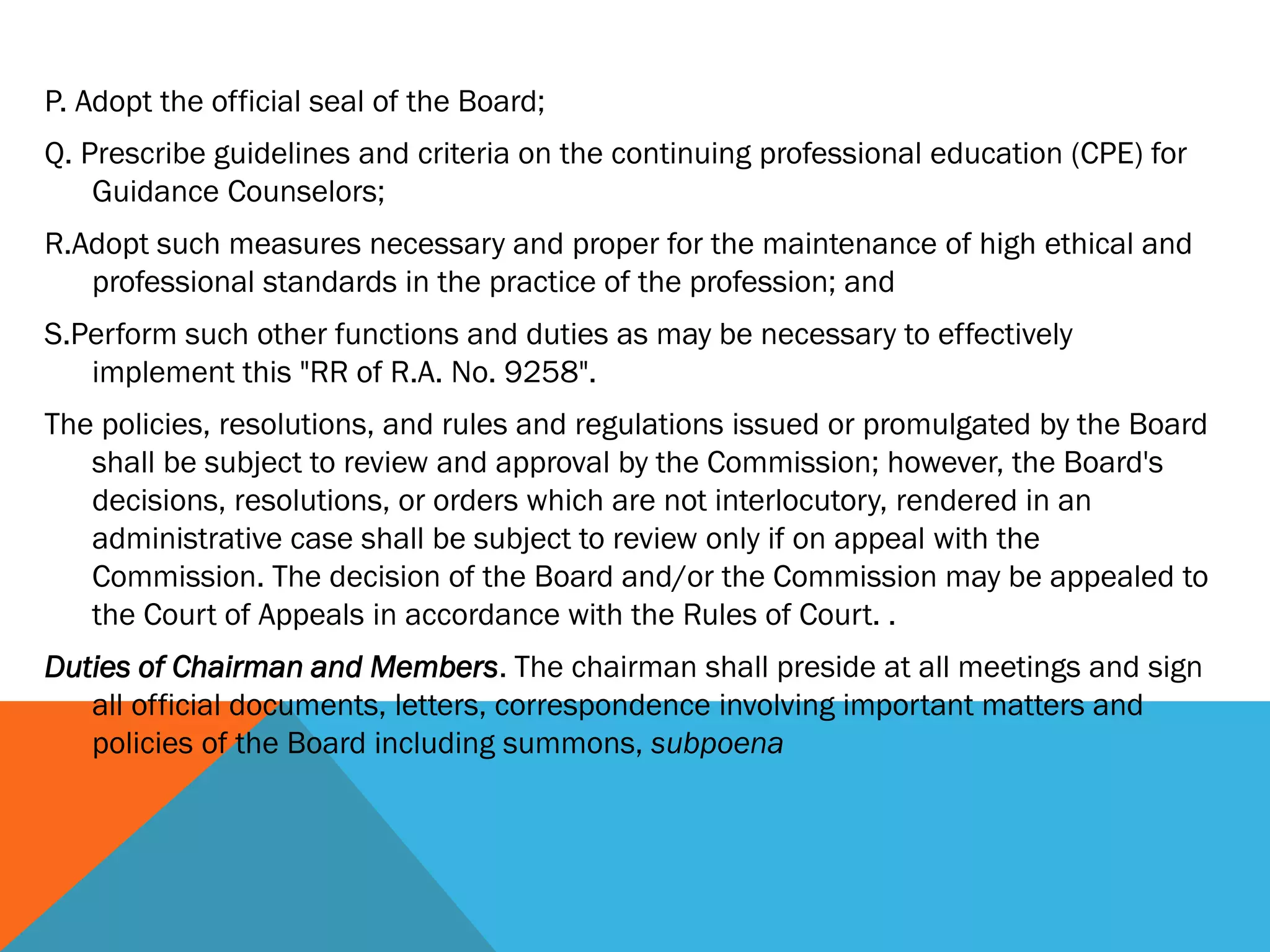 R.A. 9258 THE GUIDANCE AND COUNSELING ACT OF 2004 | PPTX