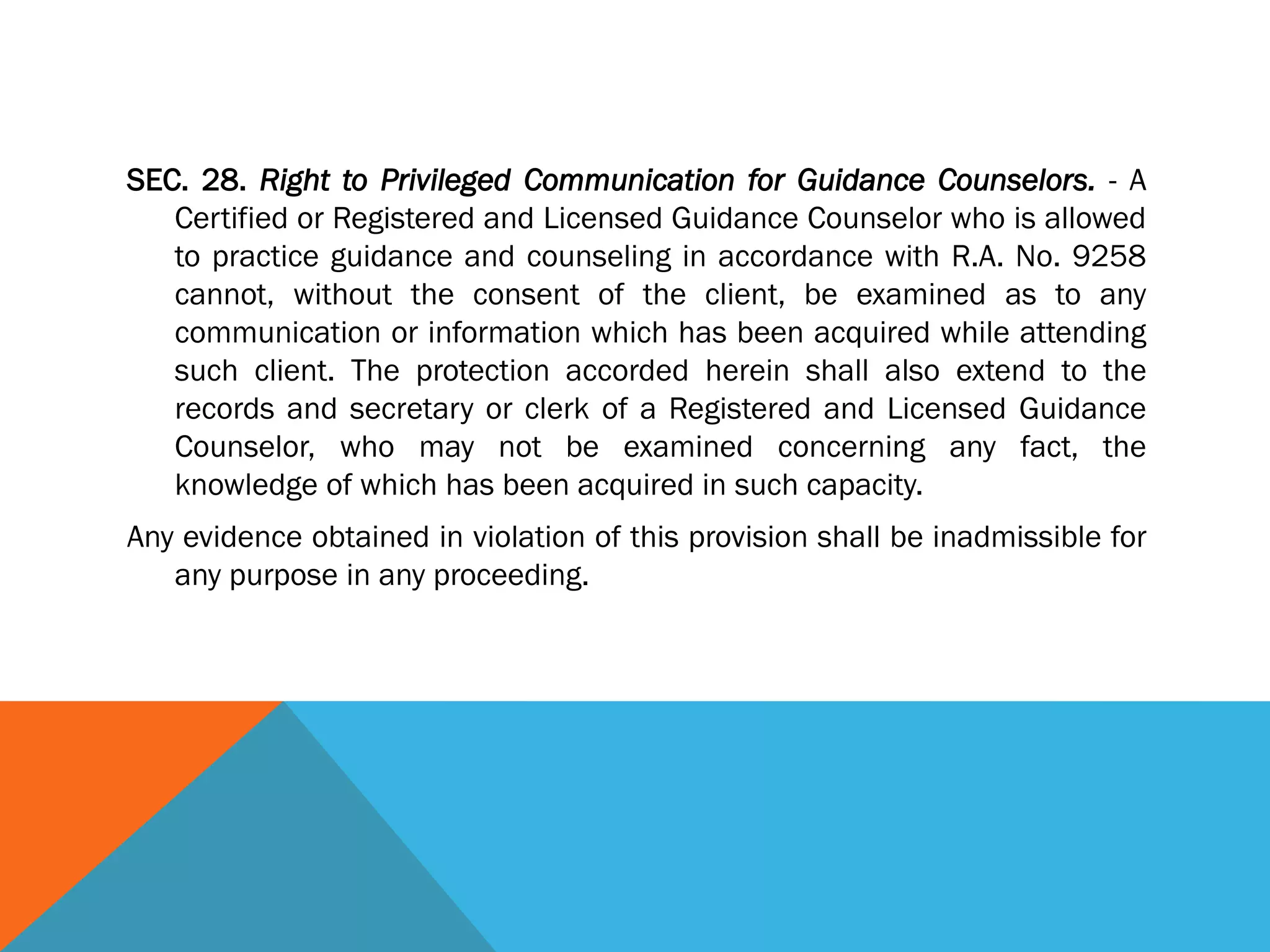 R.A. 9258 THE GUIDANCE AND COUNSELING ACT OF 2004 | PPTX