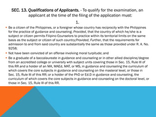 R.A. 9258 THE GUIDANCE AND COUNSELING ACT OF 2004 | PPTX