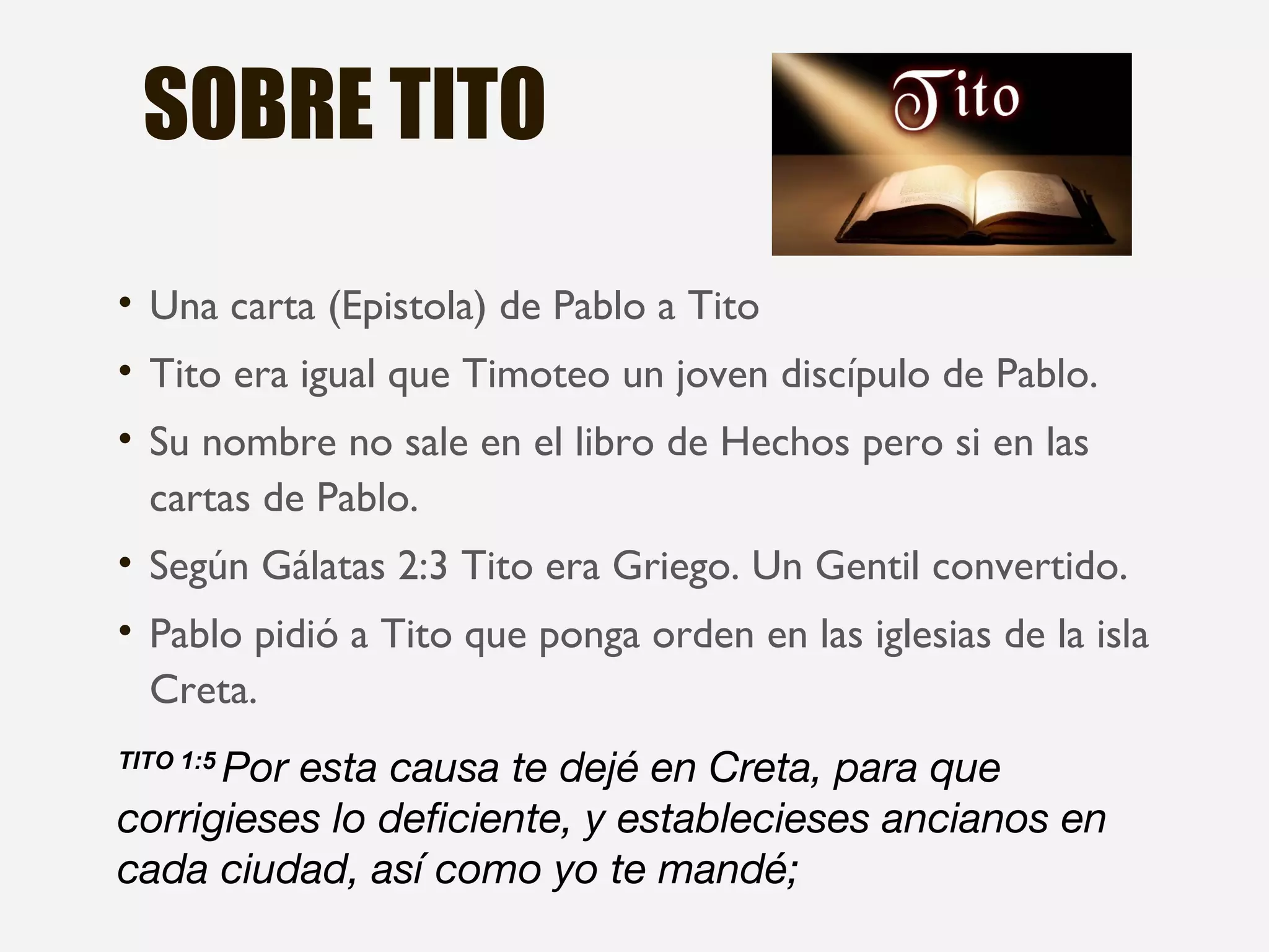 Sana doctrina y conducta de un cristiano - Libro de Tito | PPT