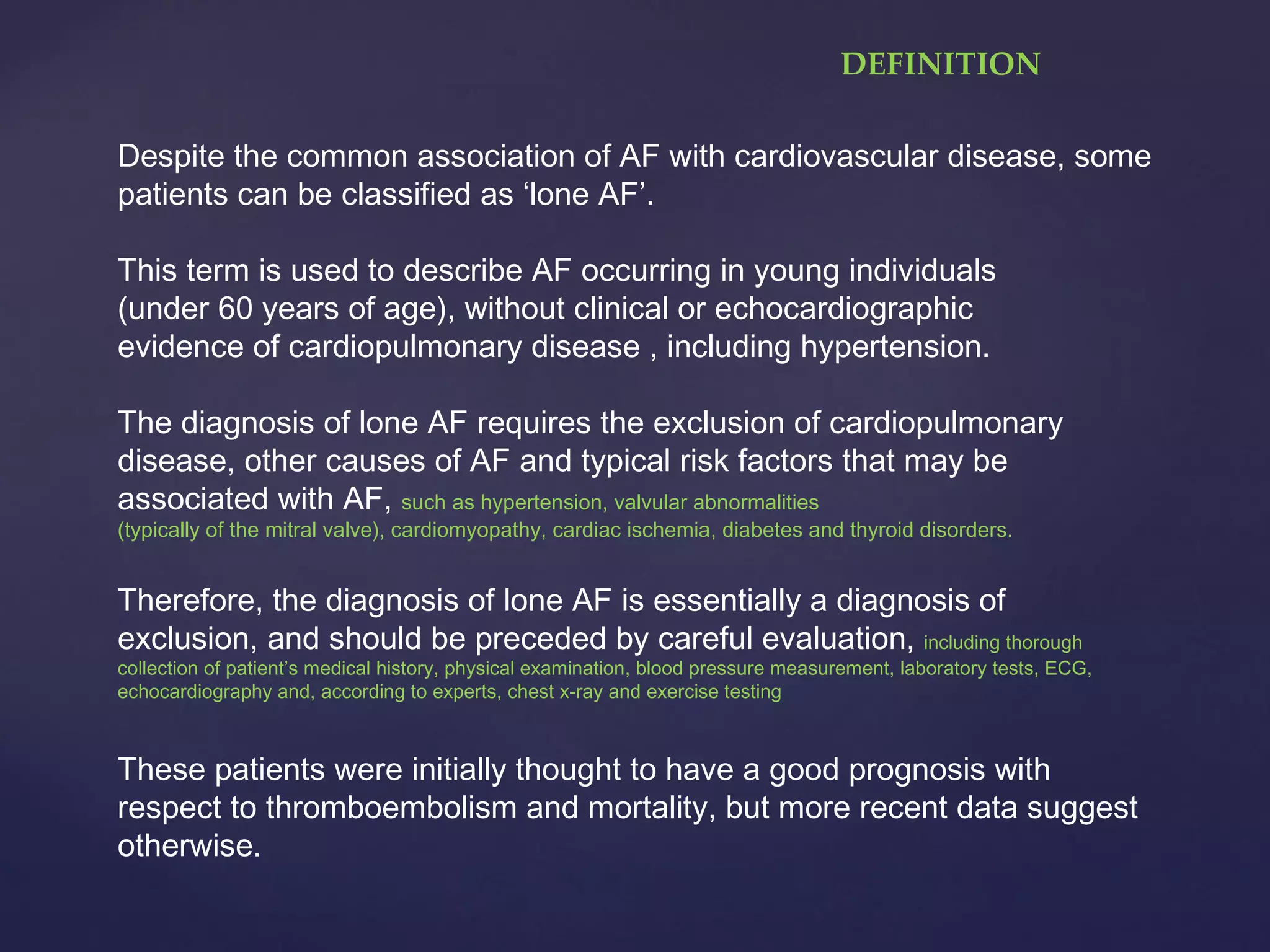 Lone Atrial Fibrillation | PPT