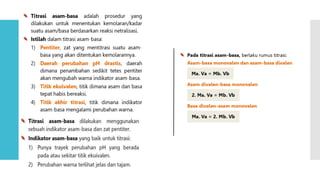 PENJELASAN TITRASI ASAM BASA KIMIA KELAS XI | PPTX