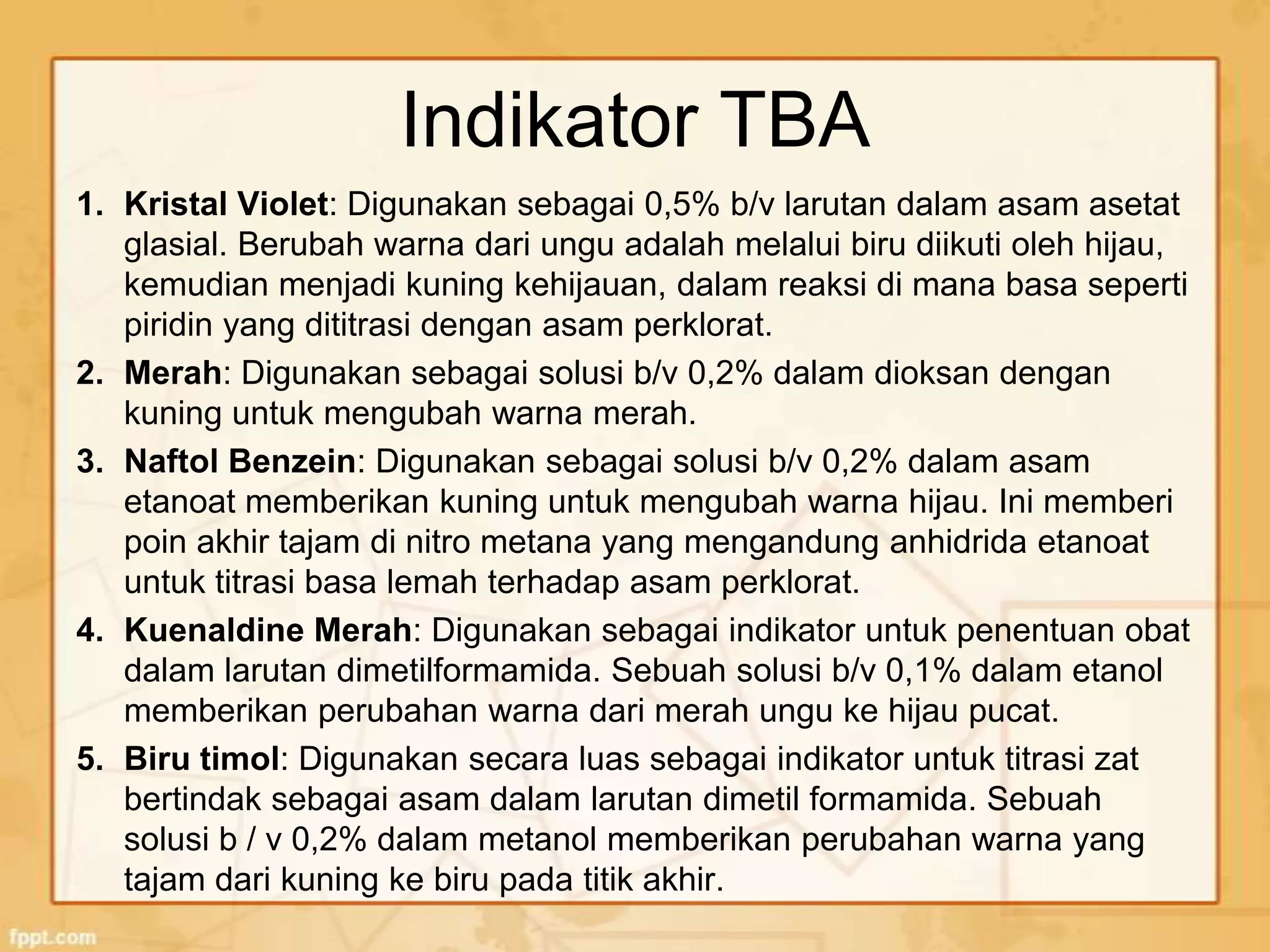 Titrasi Bebas Air | PPTX