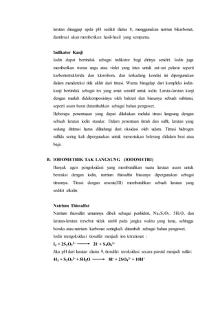 LaporanTitrasi iodometri Teknik Kimia | DOCX