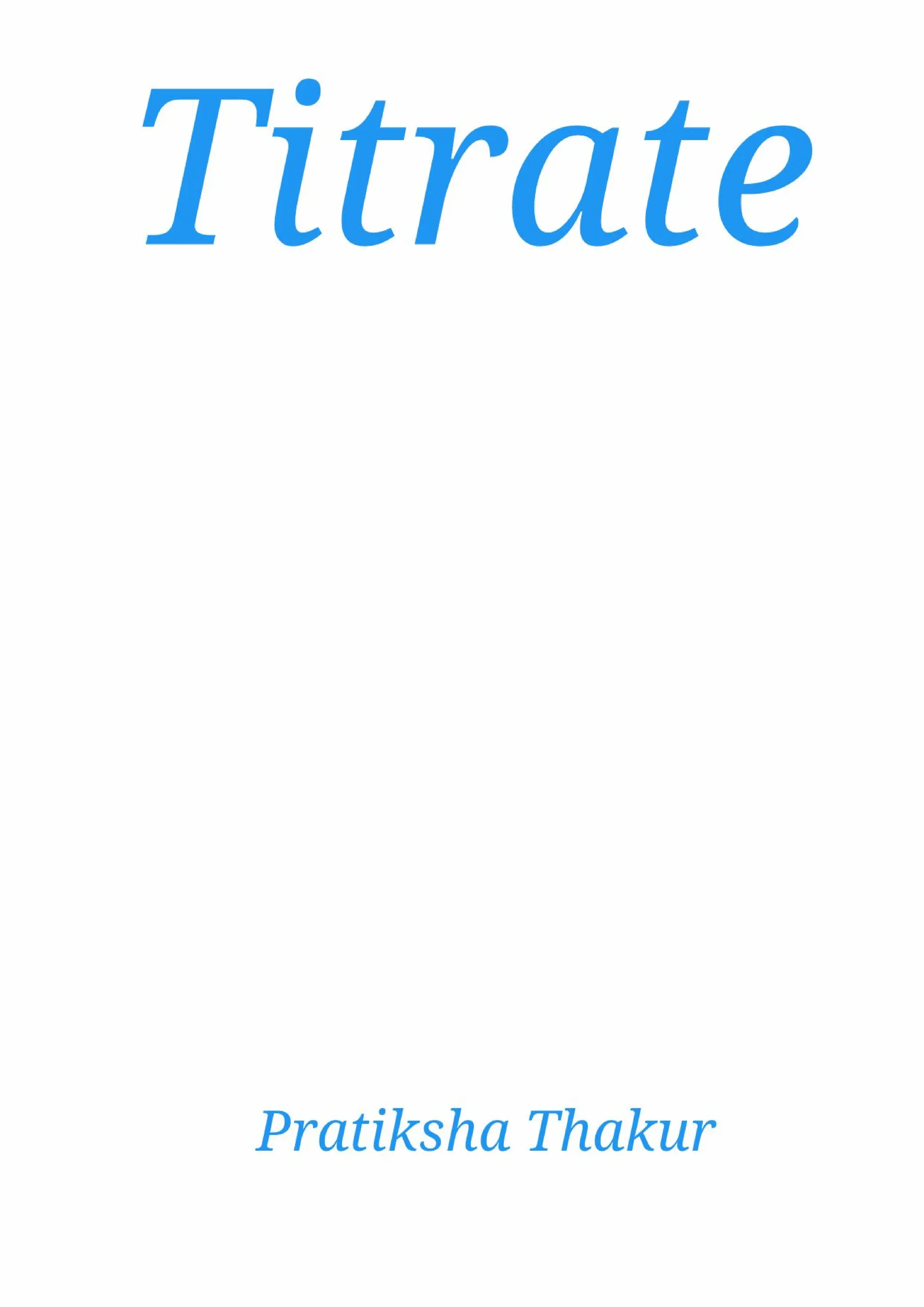 Titrate | PDF