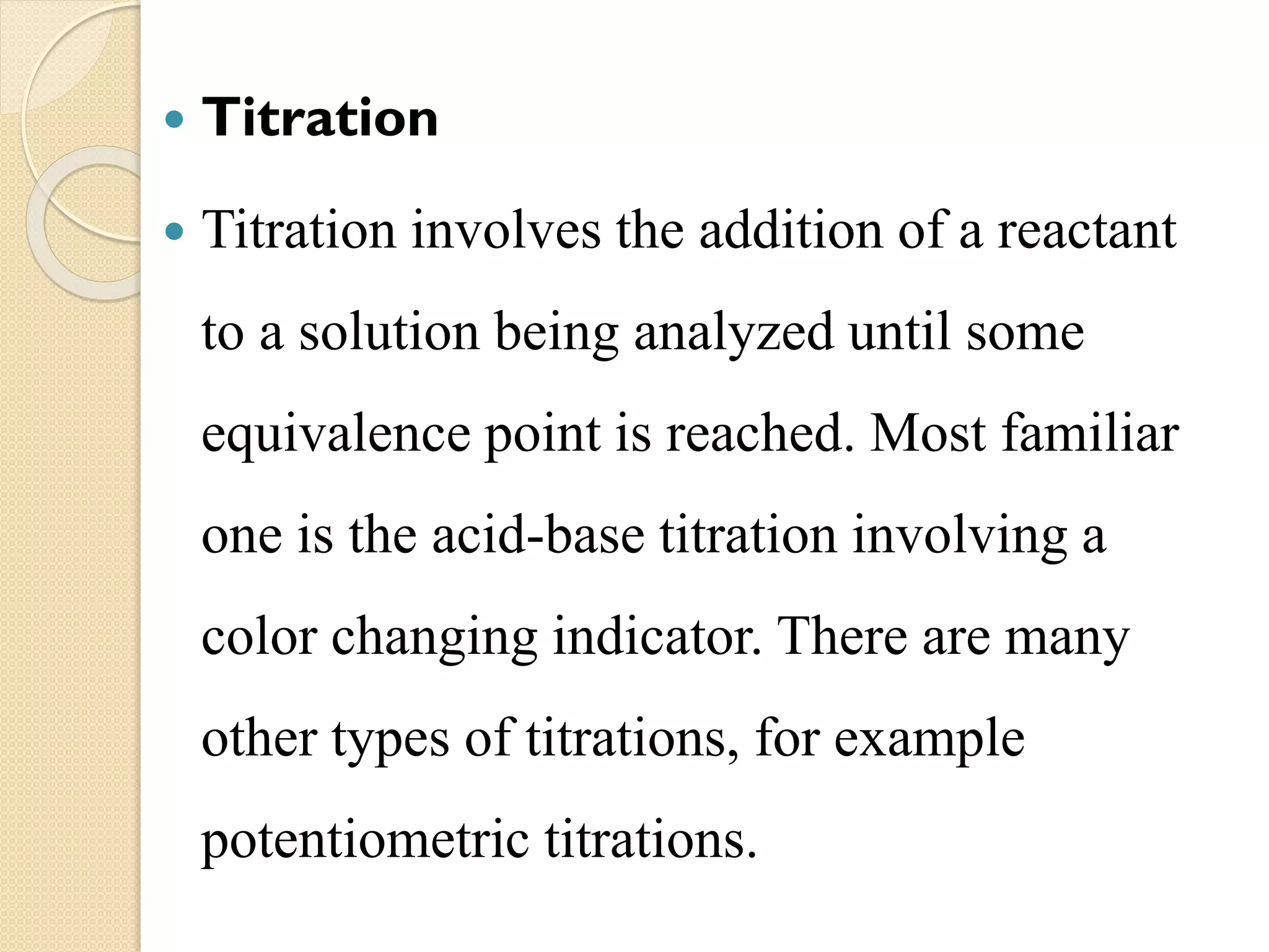 Titration method of analysis | PDF