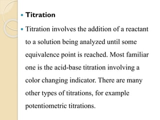 Titration method of analysis | PDF