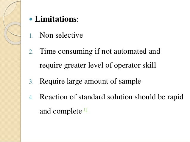 Titration method of analysis