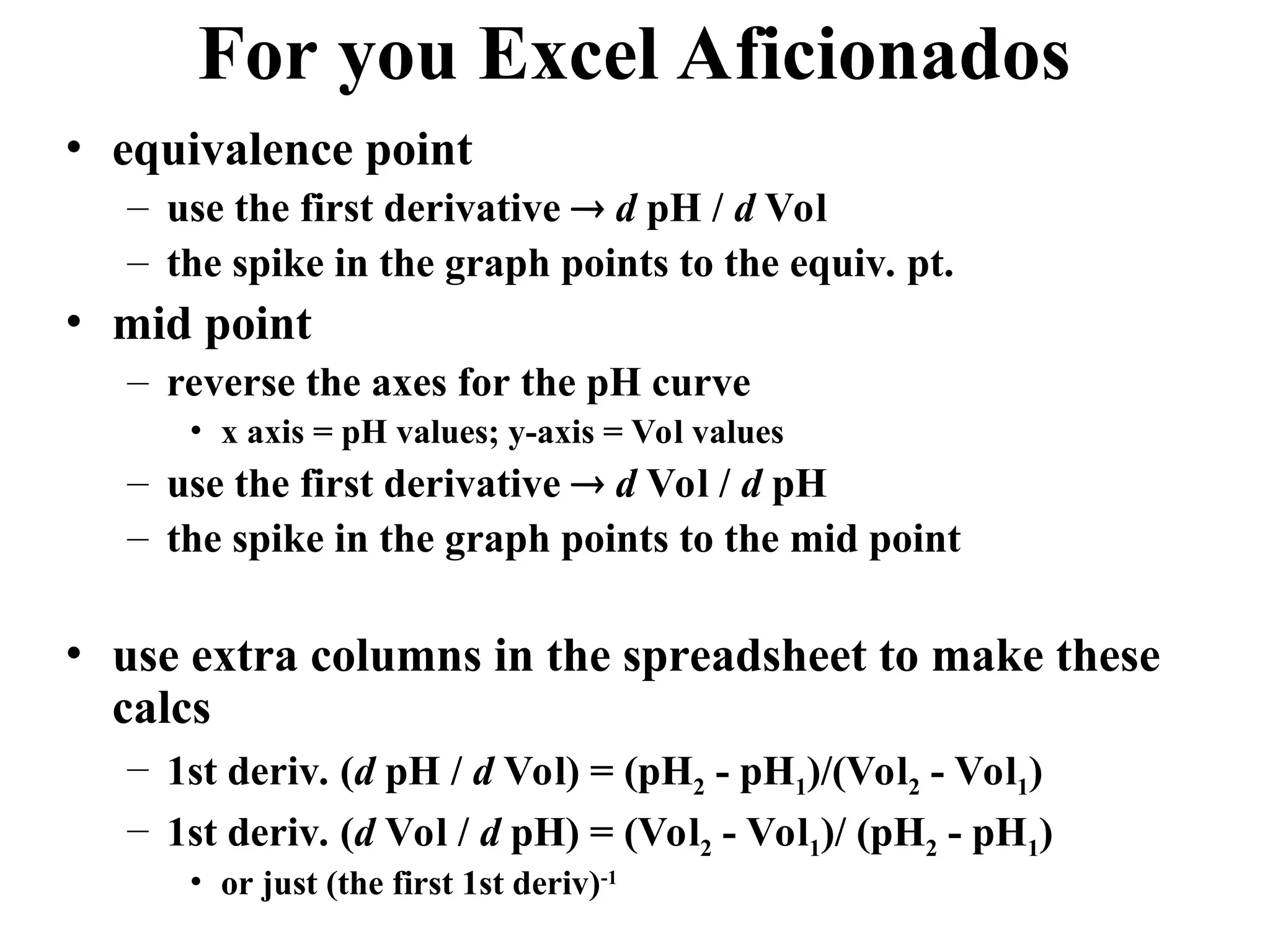 TitrationCurves find the equivalence point | PPT