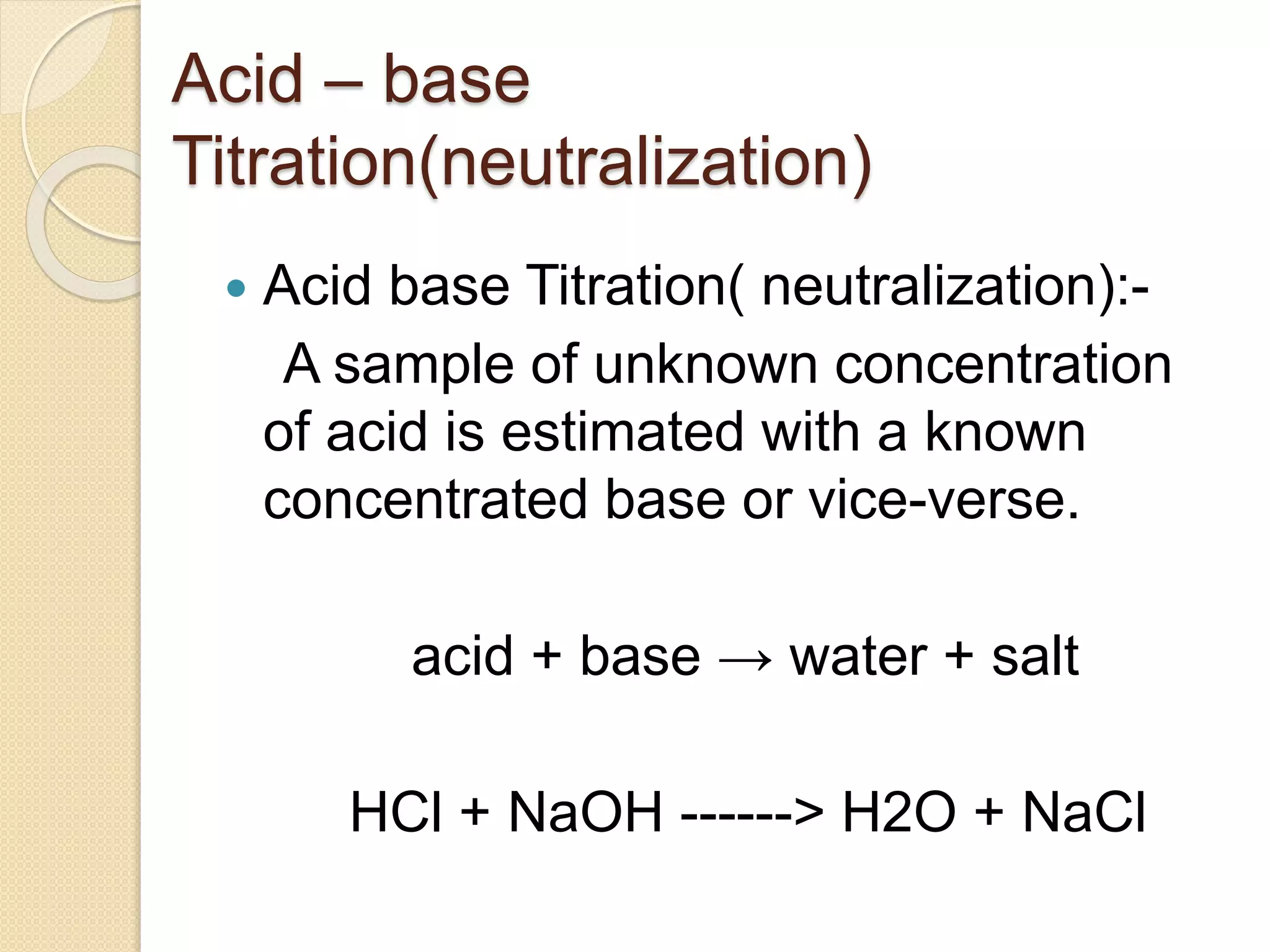 Titration or titrimetry | PPTX
