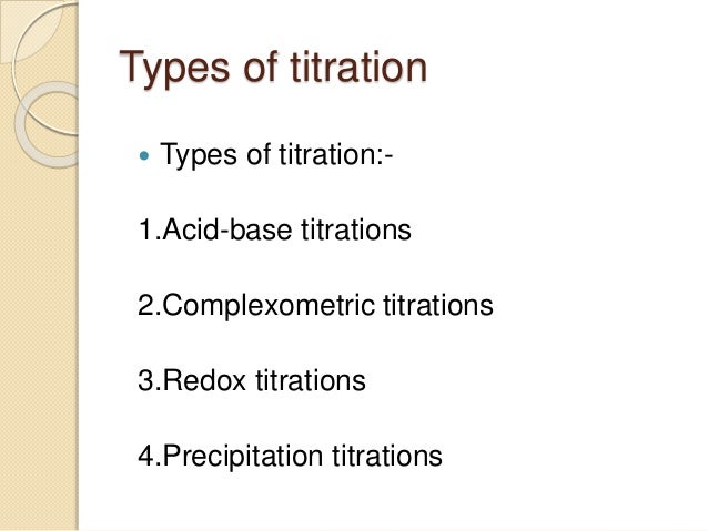 Titration or titrimetry