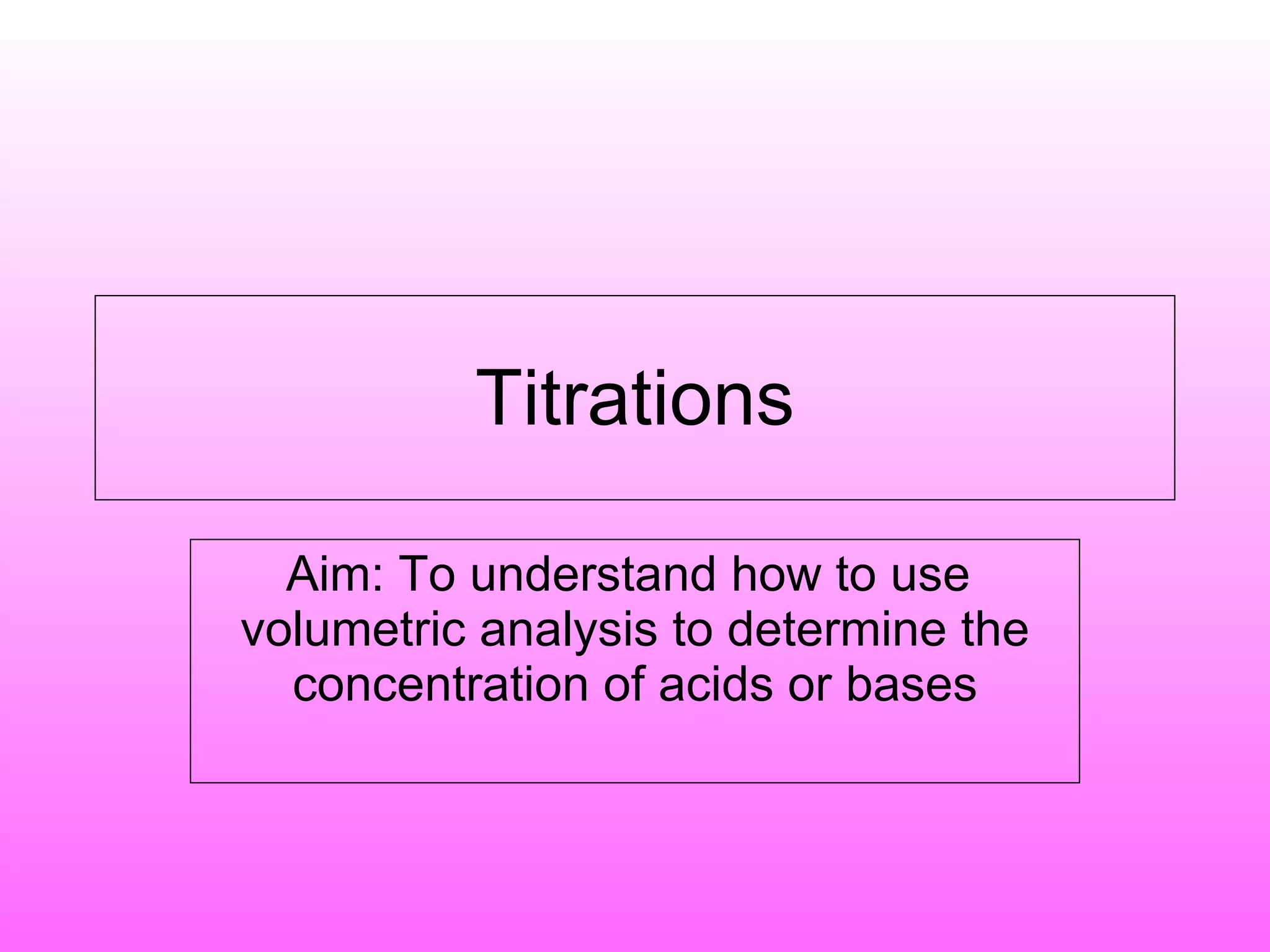Titrations | PPT | Chemistry | Science