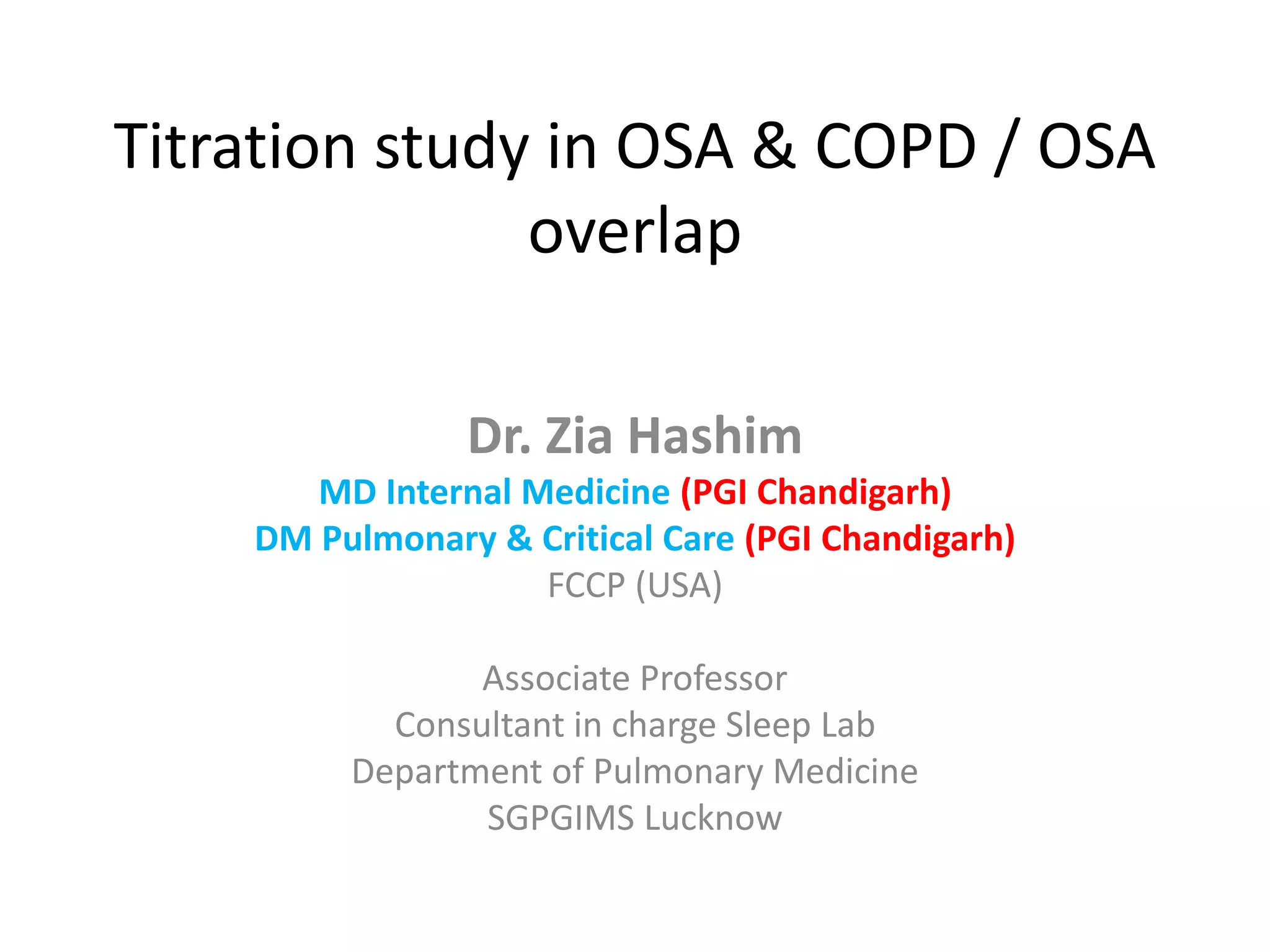 Titration study in sleep lab | PPTX