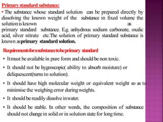 Titrimetric analysis | PPTX