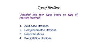 Titrimetric analysis lec | PPTX