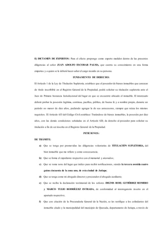 Titulacion supletoria Derecho Civil Guatemalteco | DOC