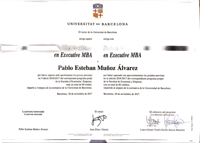 Titulo MBA UB Unviersidad Barcelona ES.. | PPT