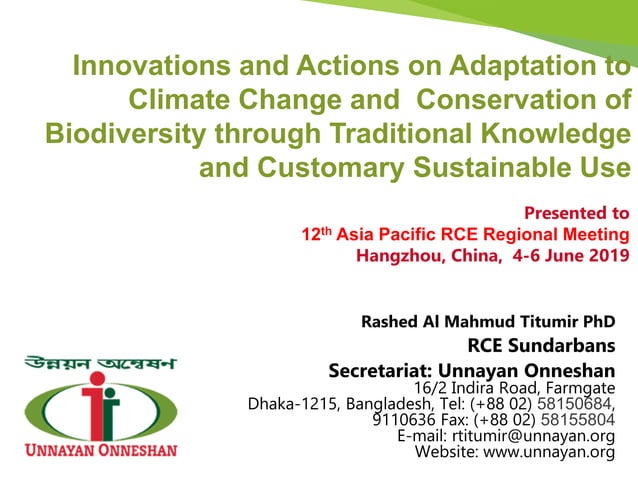Innovations and Actions on Adaptation to Climate Change and ...