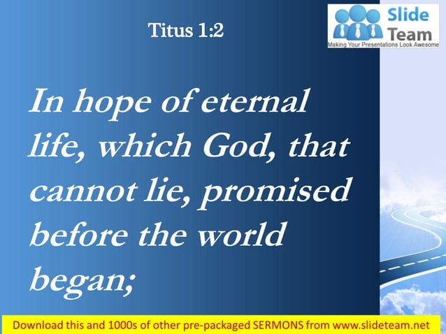Titus 1 2 the beginning of time power point church sermon | PPT