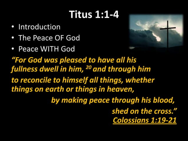 Titus 1 vv 1 4 part 4 peace | PPT