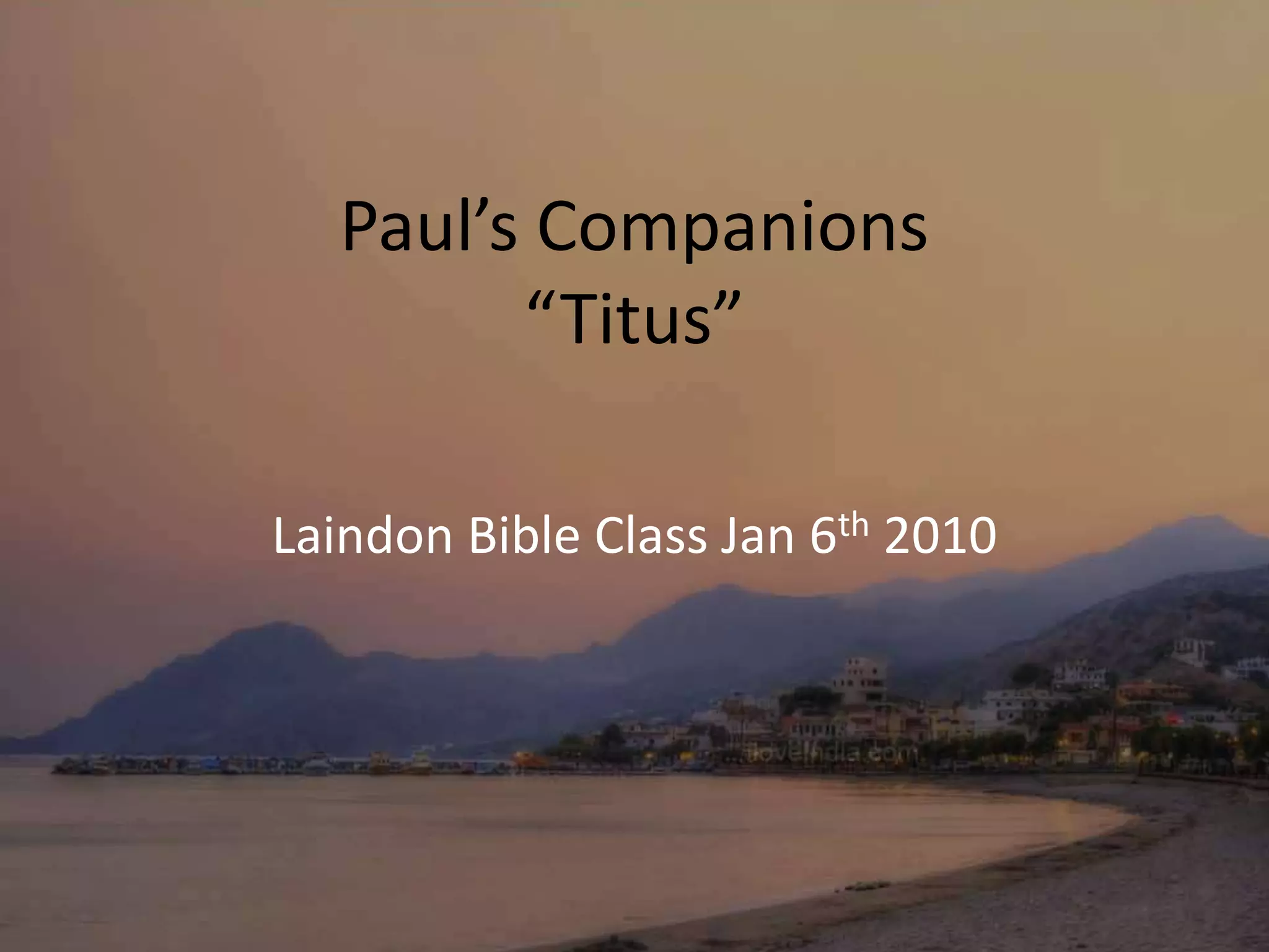 Titus Bible Class | PPTX