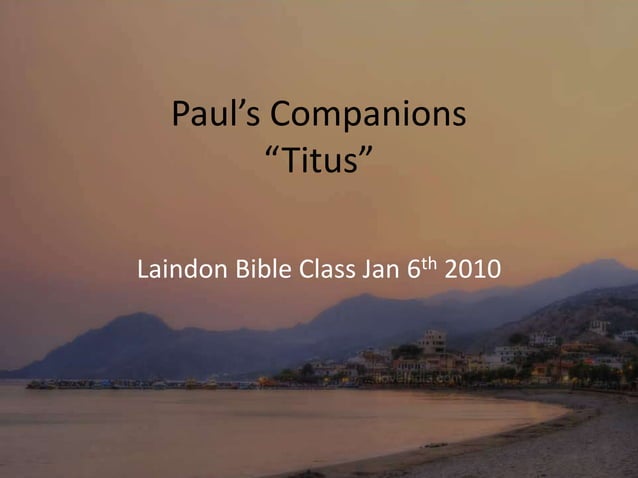 Titus Bible Class | PPTX