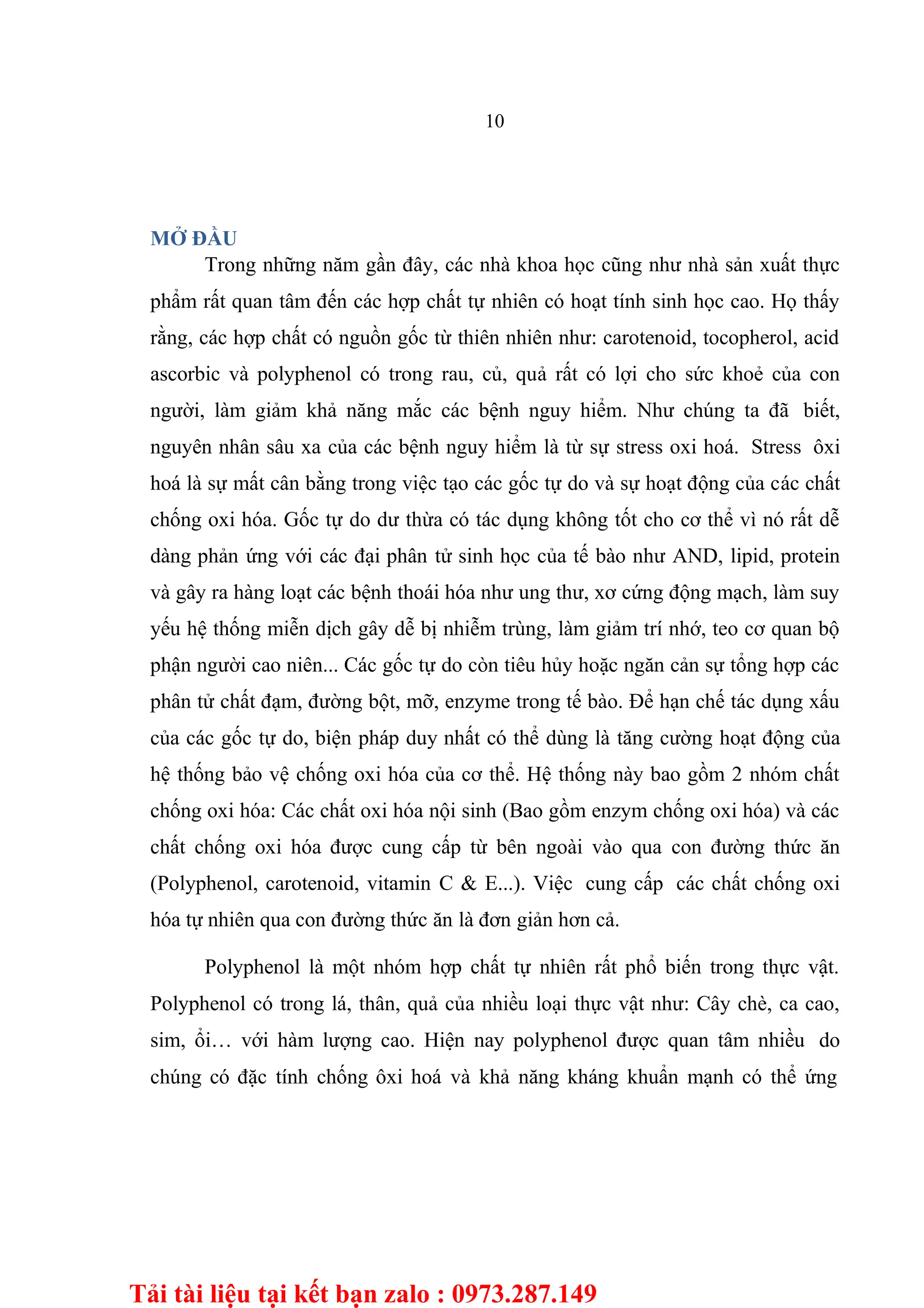 Tối ưu hóa điều kiện chiết polyphenol từ lá vối (cleistocalyxoperculatus) và đánh giá hoạt tính ...