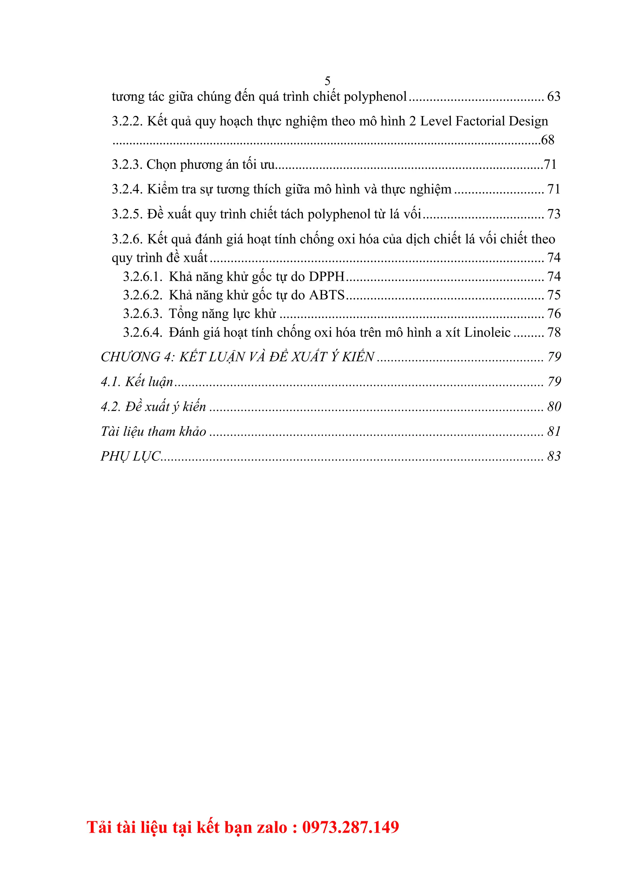 Tối ưu hóa điều kiện chiết polyphenol từ lá vối (cleistocalyxoperculatus) và đánh giá hoạt tính ...