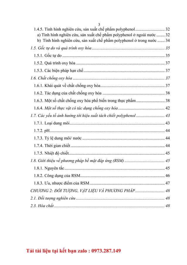 Tối ưu hóa điều kiện chiết polyphenol từ lá vối (cleistocalyxoperculatus) và đánh giá hoạt tính ...