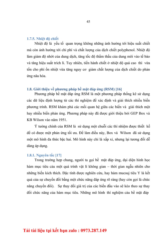 Tối ưu hóa điều kiện chiết polyphenol từ lá vối (cleistocalyxoperculatus) và đánh giá hoạt tính ...