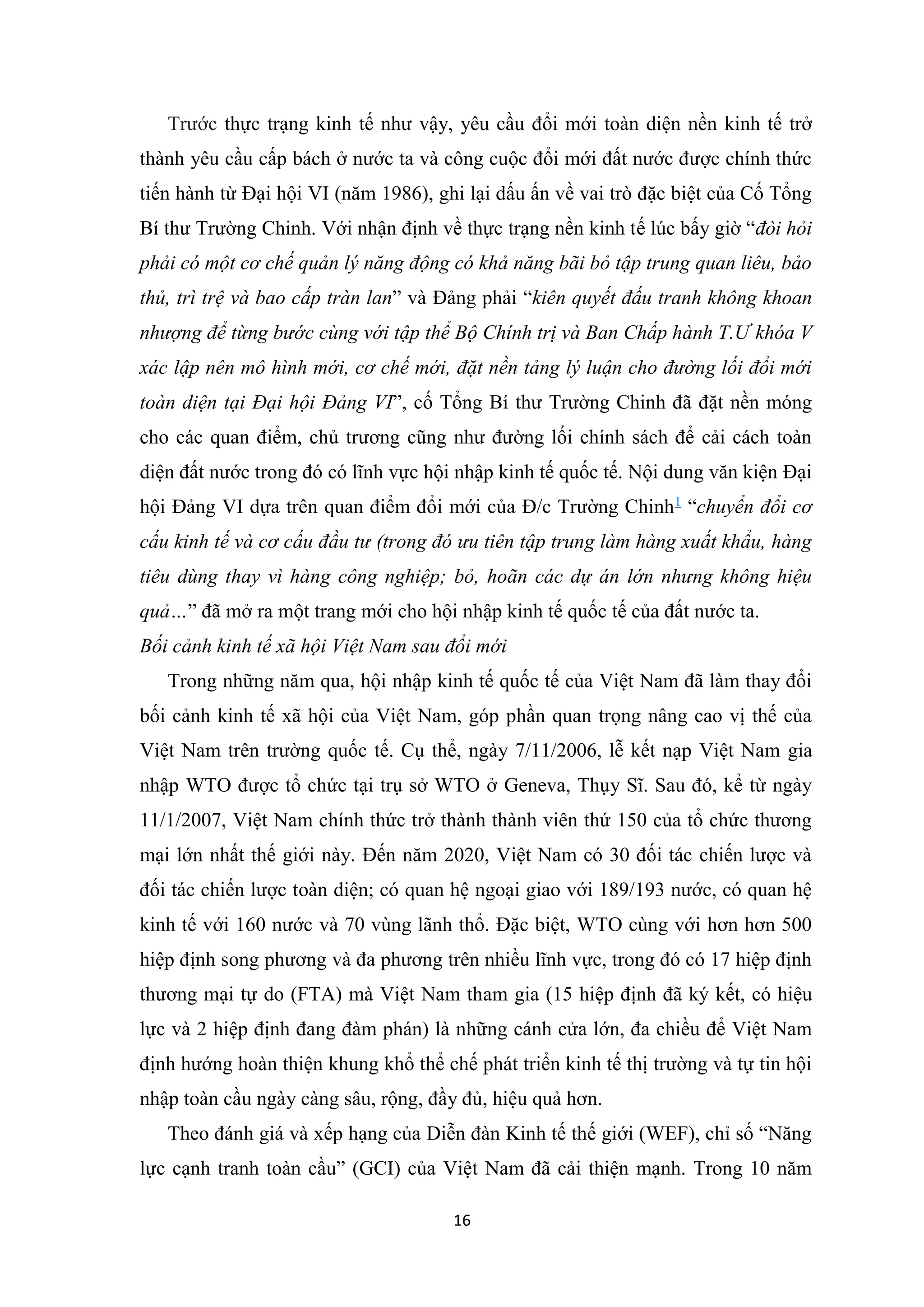 Tiểu luận- Vấn đề hội nhập kinh tế quốc tế ở Việt Nam.docx