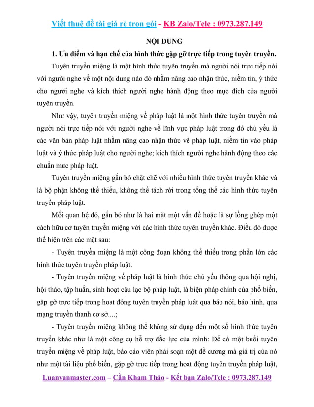 Tiểu Luận Hình Thức Gặp Gỡ Trực Tiếp Trong Tuyên Truyền.docx