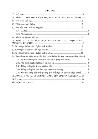 Tiểu Luận Môn Chính Trị Cuộc Cách Mạng Triết Học Do Mác – Ăngghen Thực ...