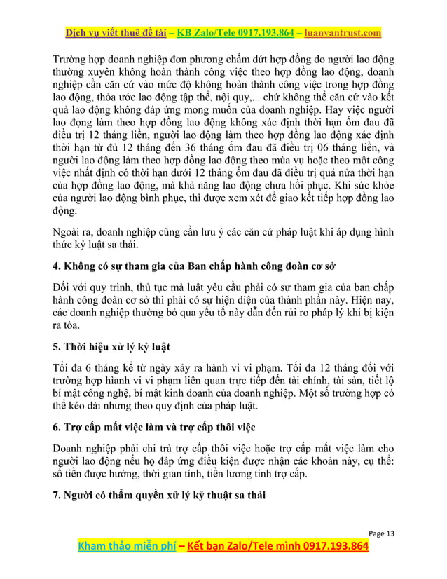 Tiểu luận môn luật lao động - Vấn đề thực hiện và chấm dứt hợp đồng lao động.docx
