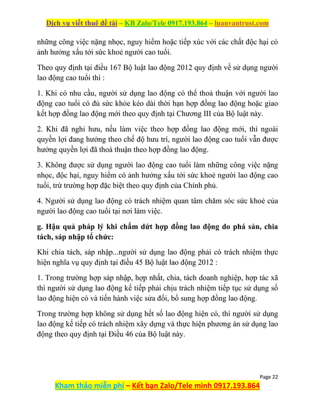 Tiểu luận môn luật lao động - Vấn đề thực hiện và chấm dứt hợp đồng lao động.docx
