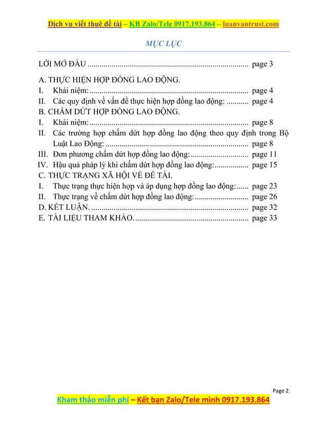 Tiểu luận môn luật lao động - Vấn đề thực hiện và chấm dứt hợp đồng lao động.docx