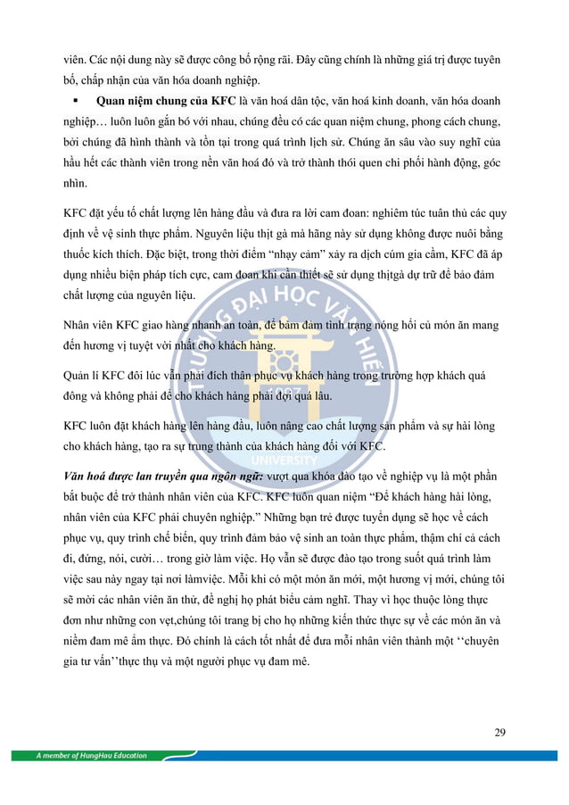 Tiểu luận môn quản trị học phân tích quản trị tại kfc | PDF