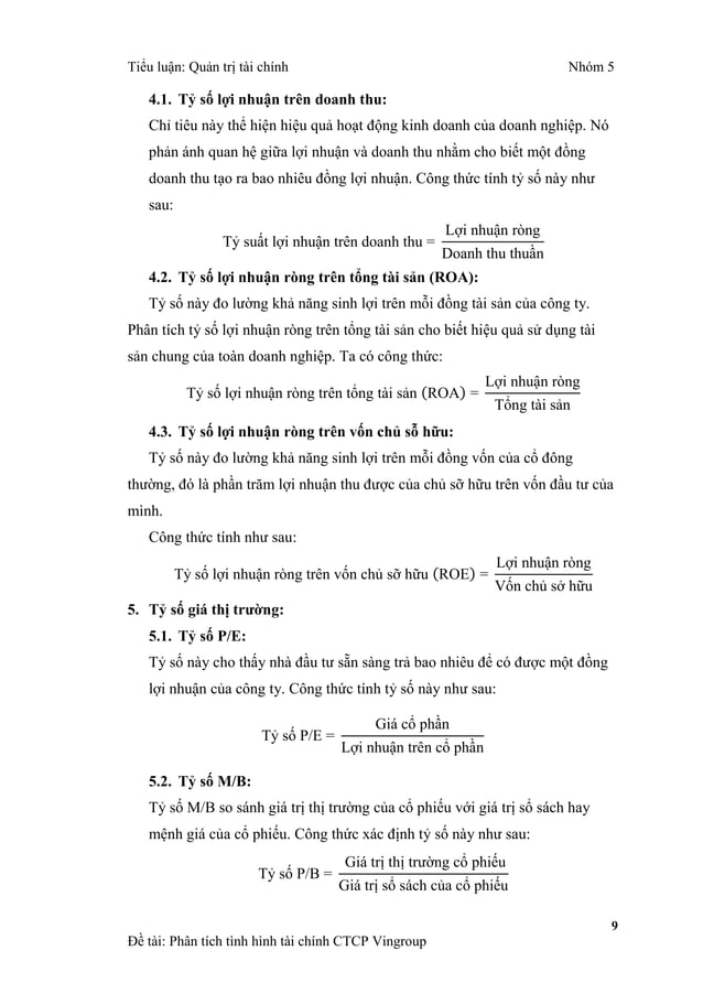 Tiểu luận môn quản trị tài chính đề tài phân tích tình hình tài chính của công ty cổ phần ...