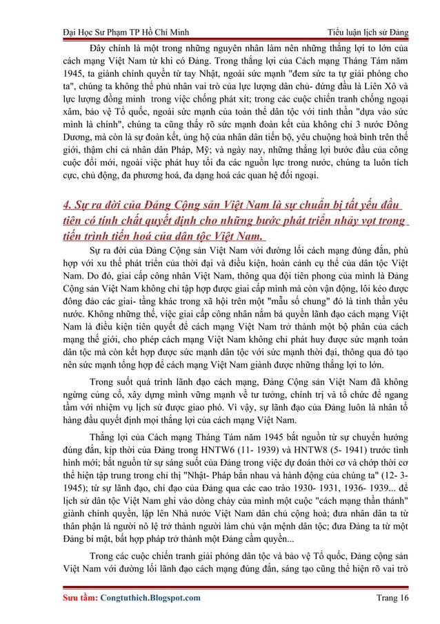 Tiểu luận ý nghĩa lịch sử ra đời đảng cộng sản việt nam | DOC