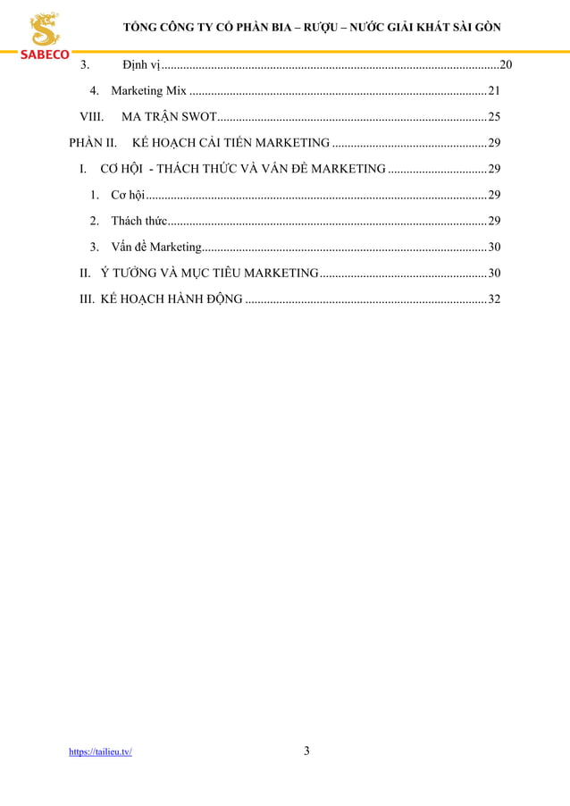 Tiểu luận Nghiên cứu Marketing Sabeco | PDF